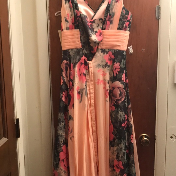 Grace Karin | Dresses | Grace Karin Prom Dress Peach And Pink Floral ...